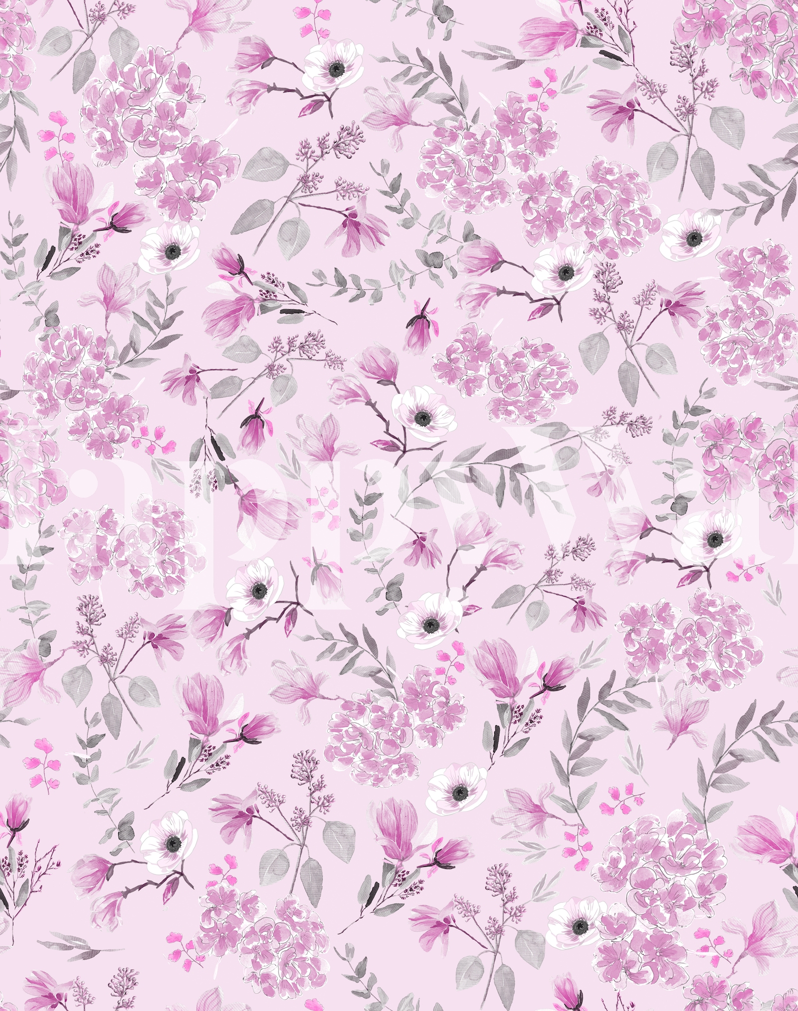 Pink Romantic Pattern Wallpaper - Buy Online | Happywall