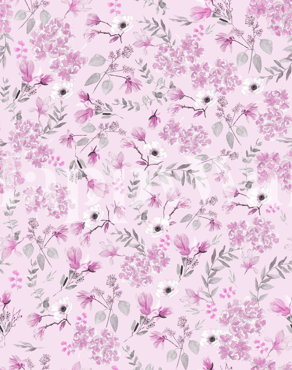 Pink Romantic Pattern wallpaper - Happywall