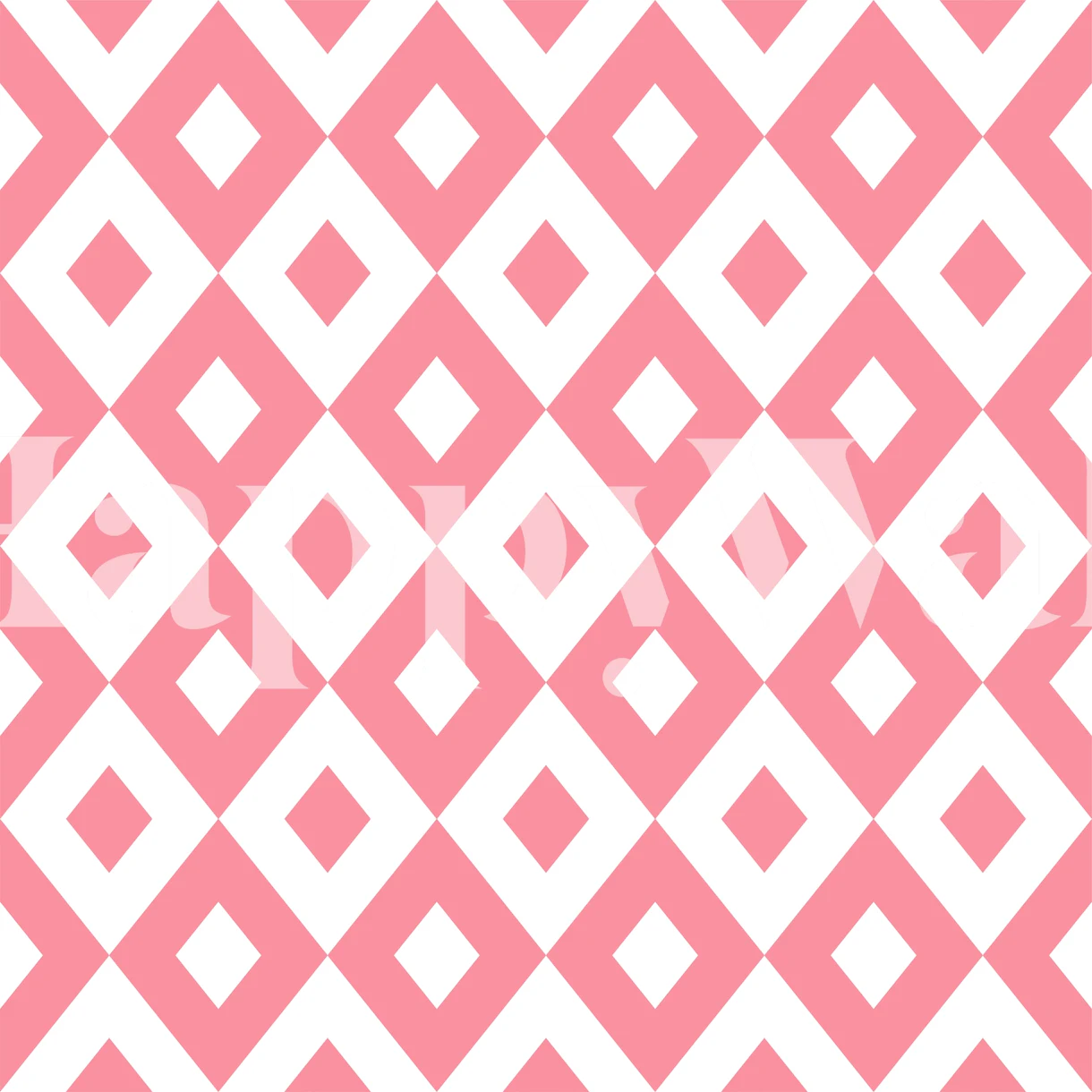 Rhombus Flamingo Pink White Wallpaper – Happywall
