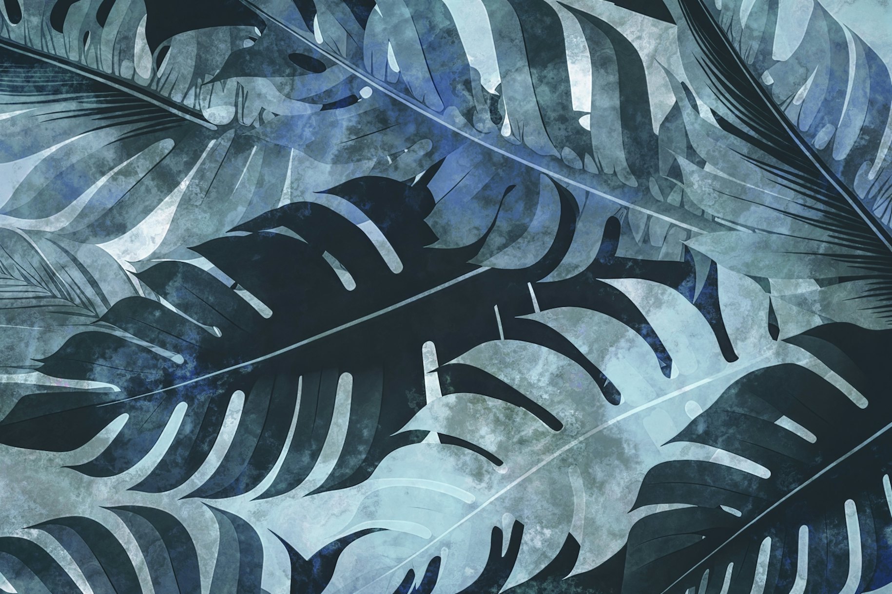 Midnight Jungle Tropical Leaf wallpaper - Free shipping | Happywall