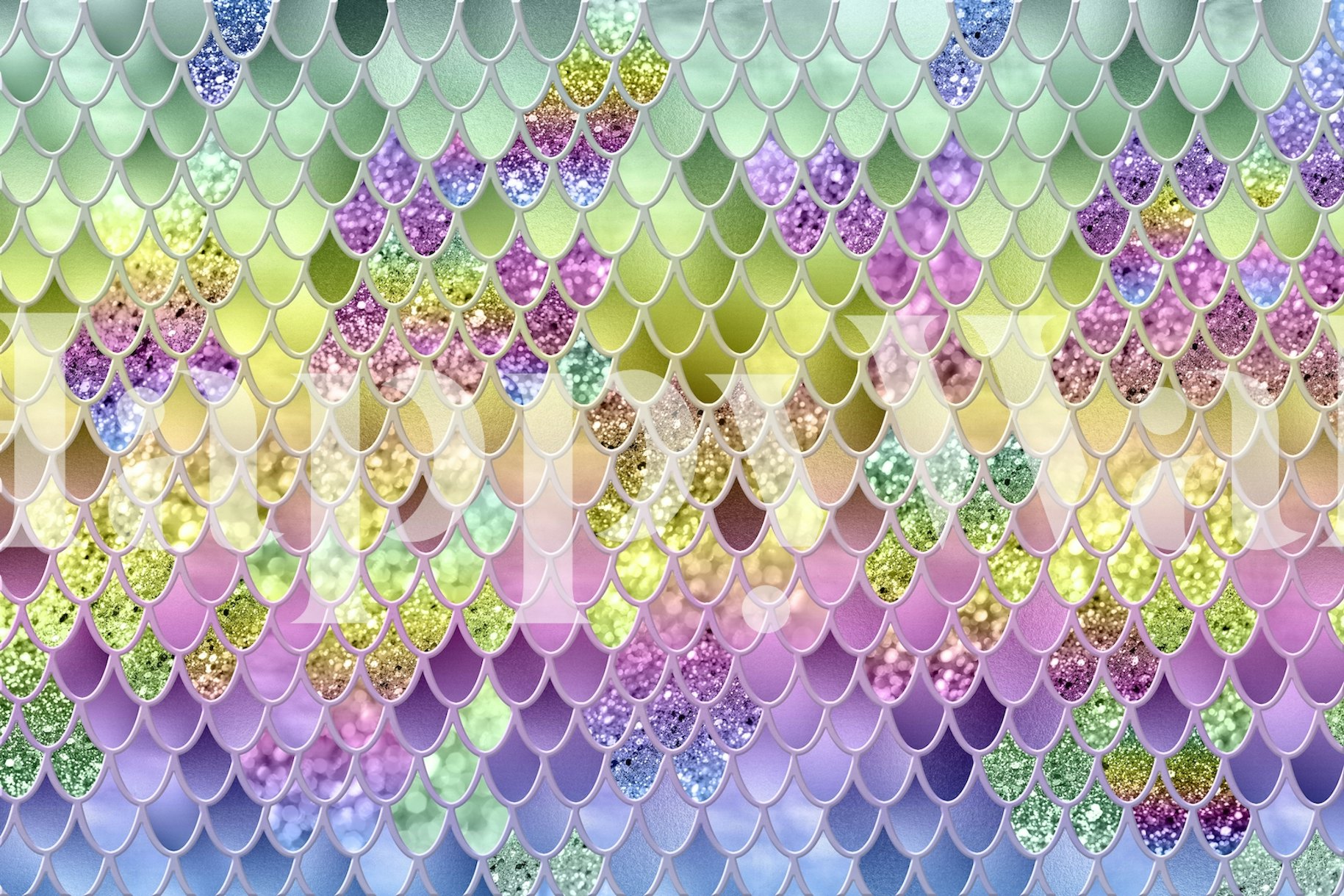 "Mermaid Glitter Scales 6A Wallpaper - Buy Online at Happywall"