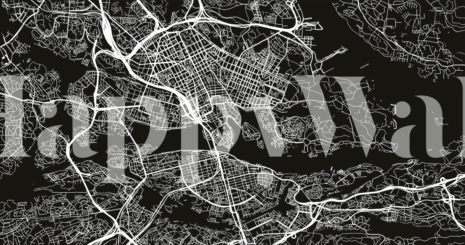 Buy Stockholm Map Design Wallpaper - Happywall