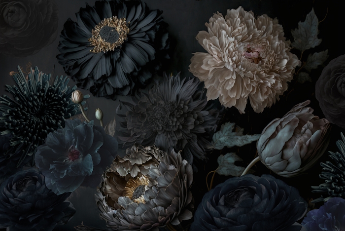 Dark Floral Wallpaper for Elegant Interiors
