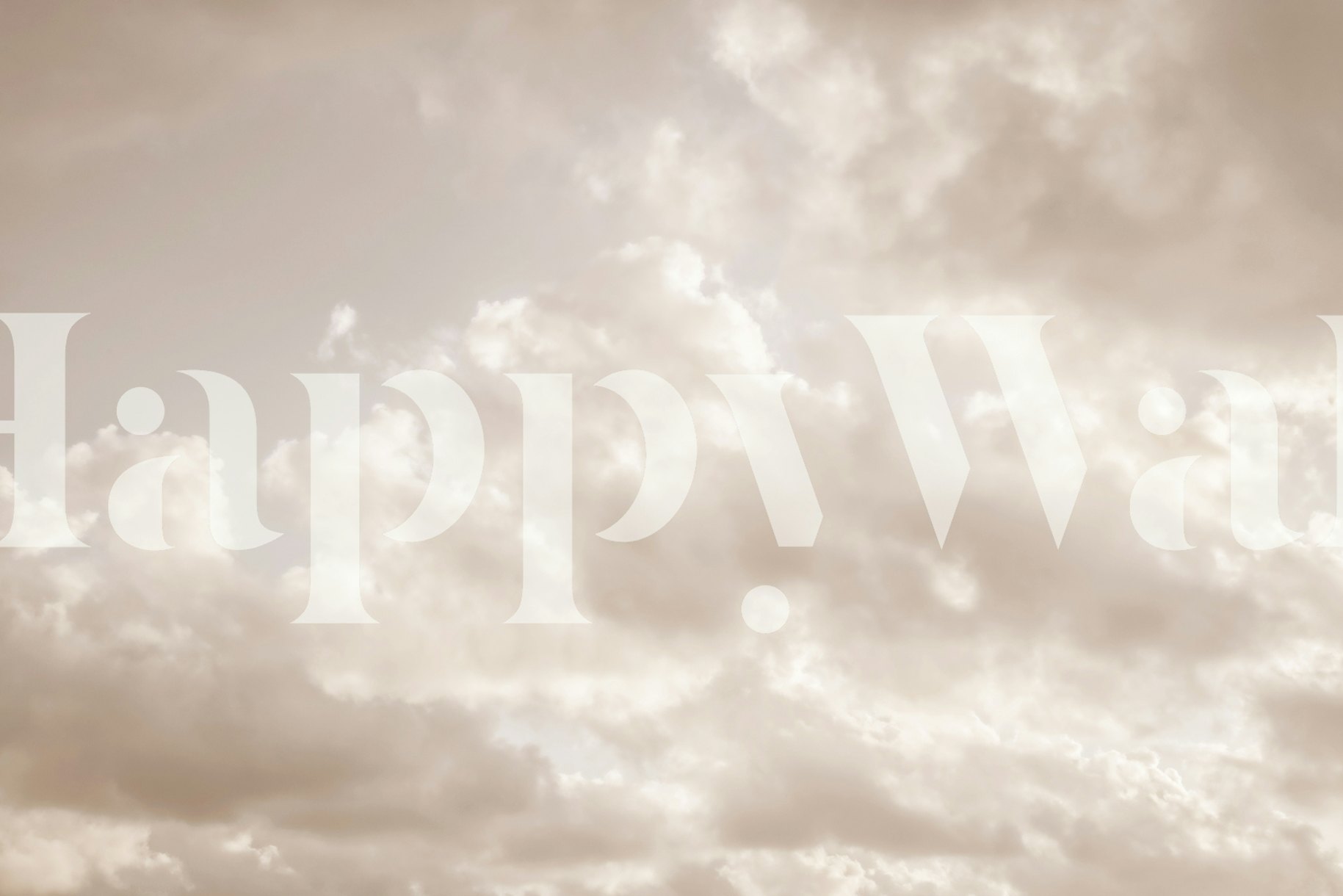 Soft Beige Clouds 1 Wallpaper - Happywall