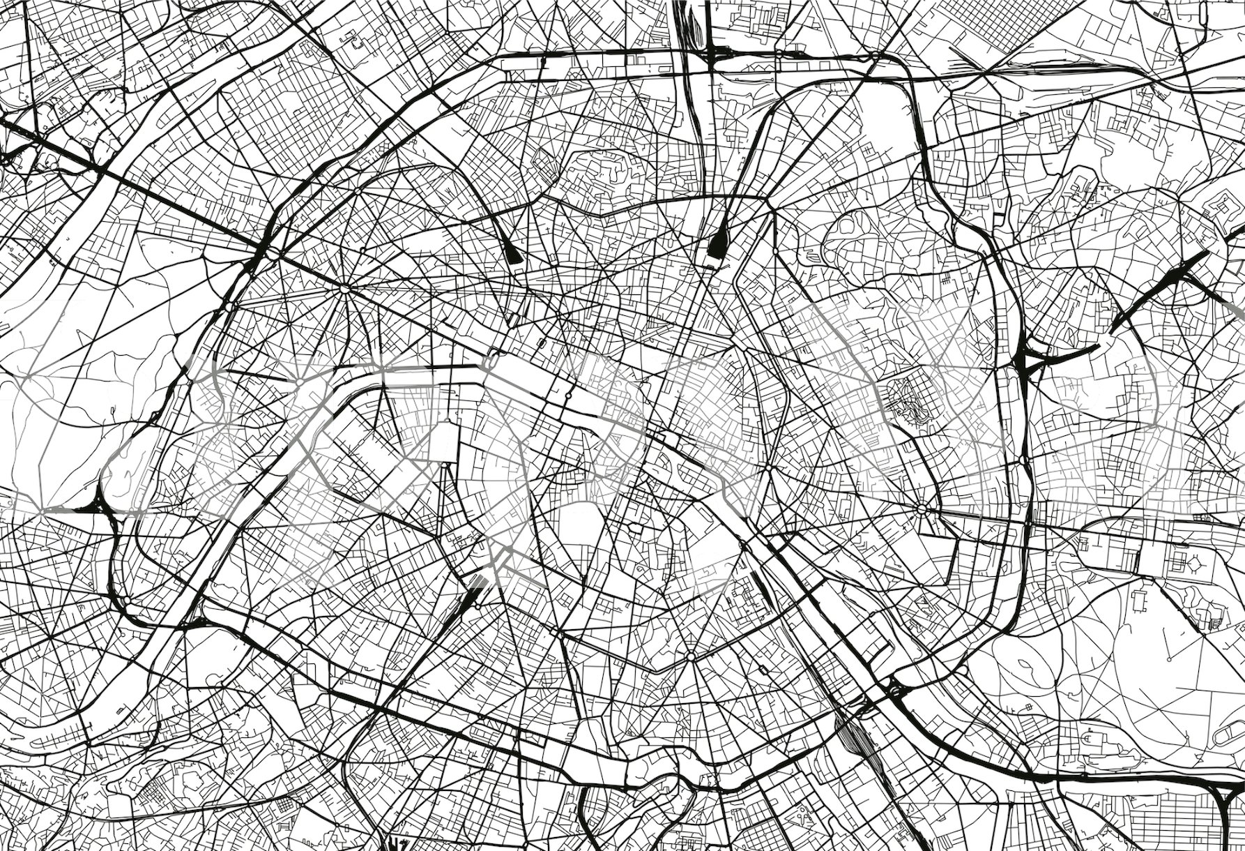 Paris map II wallpaper - Happywall