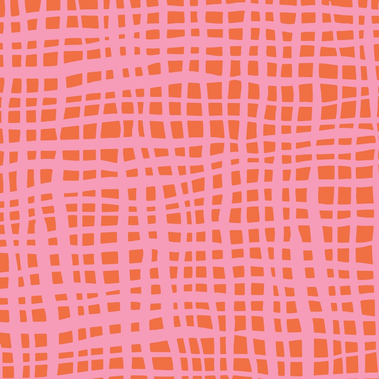 Retro grid pattern orange pink wallpaper - Free shipping | Happywall