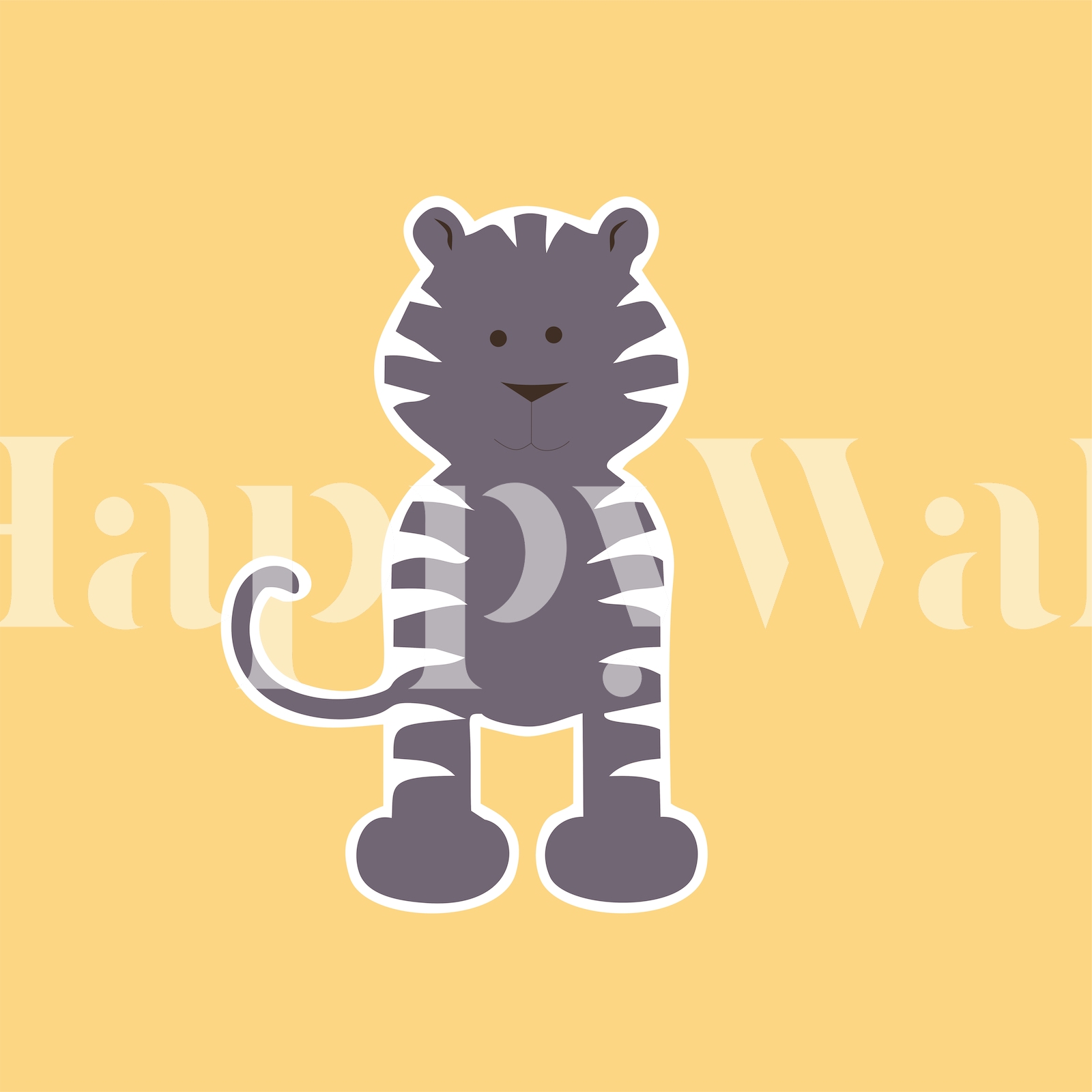 Mustard Yellow Tiger Art Wallpaper - Happywall
