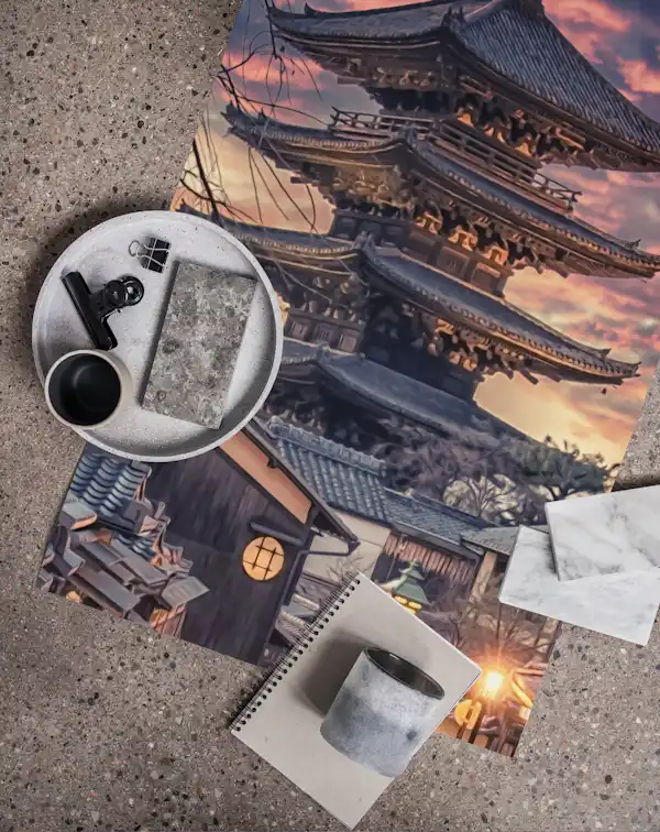 Kyoto at sunset wallpaper - Happywall