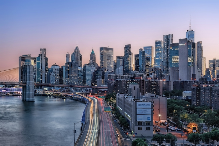 Purple City Skyline Wallpaper for Modern Spaces