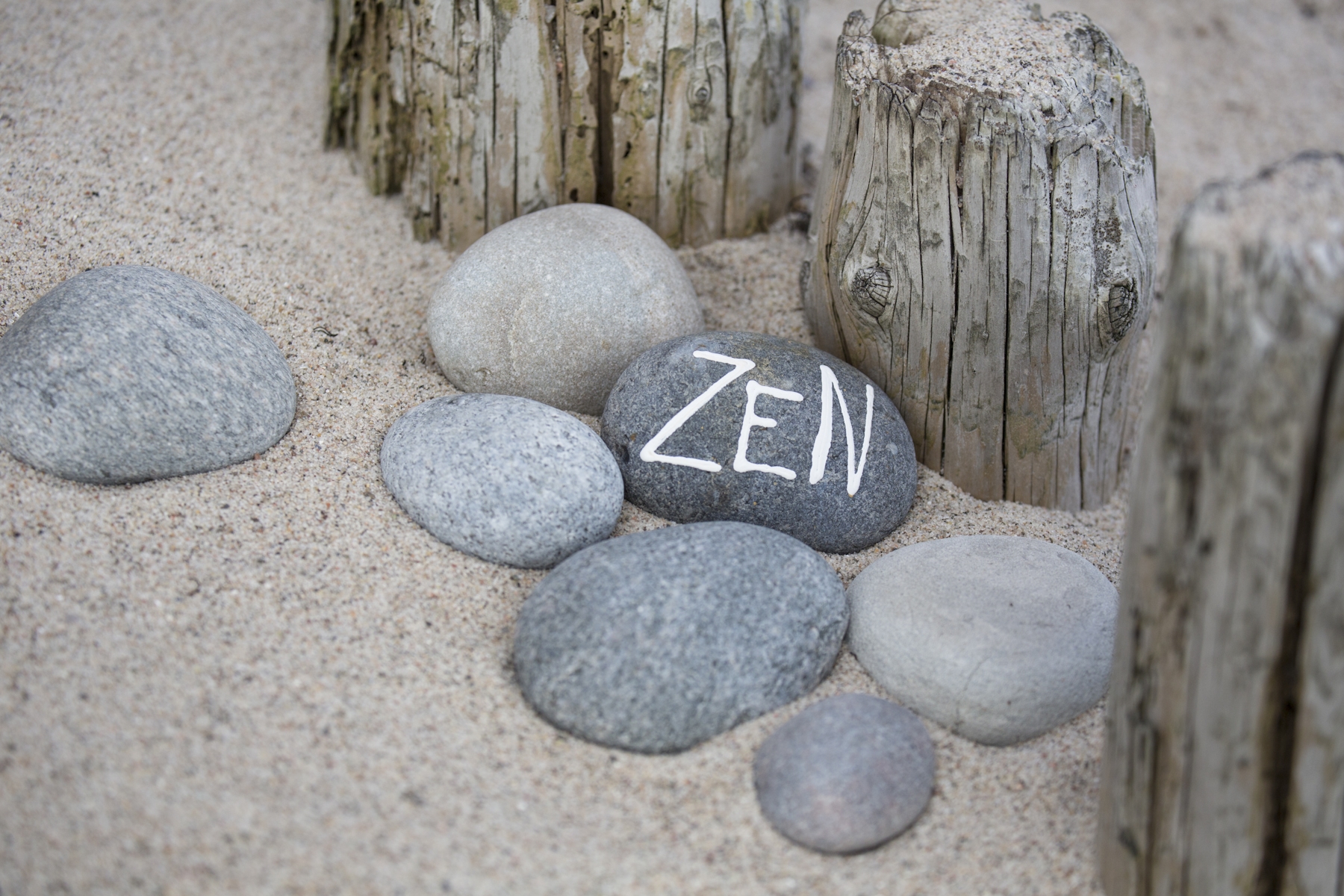 Zen Lettering On Pebble wallpaper - Free shipping | Happywall