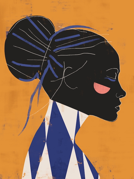Woman Abstract Blue Wallpaper - Buy Online Today | Happywall