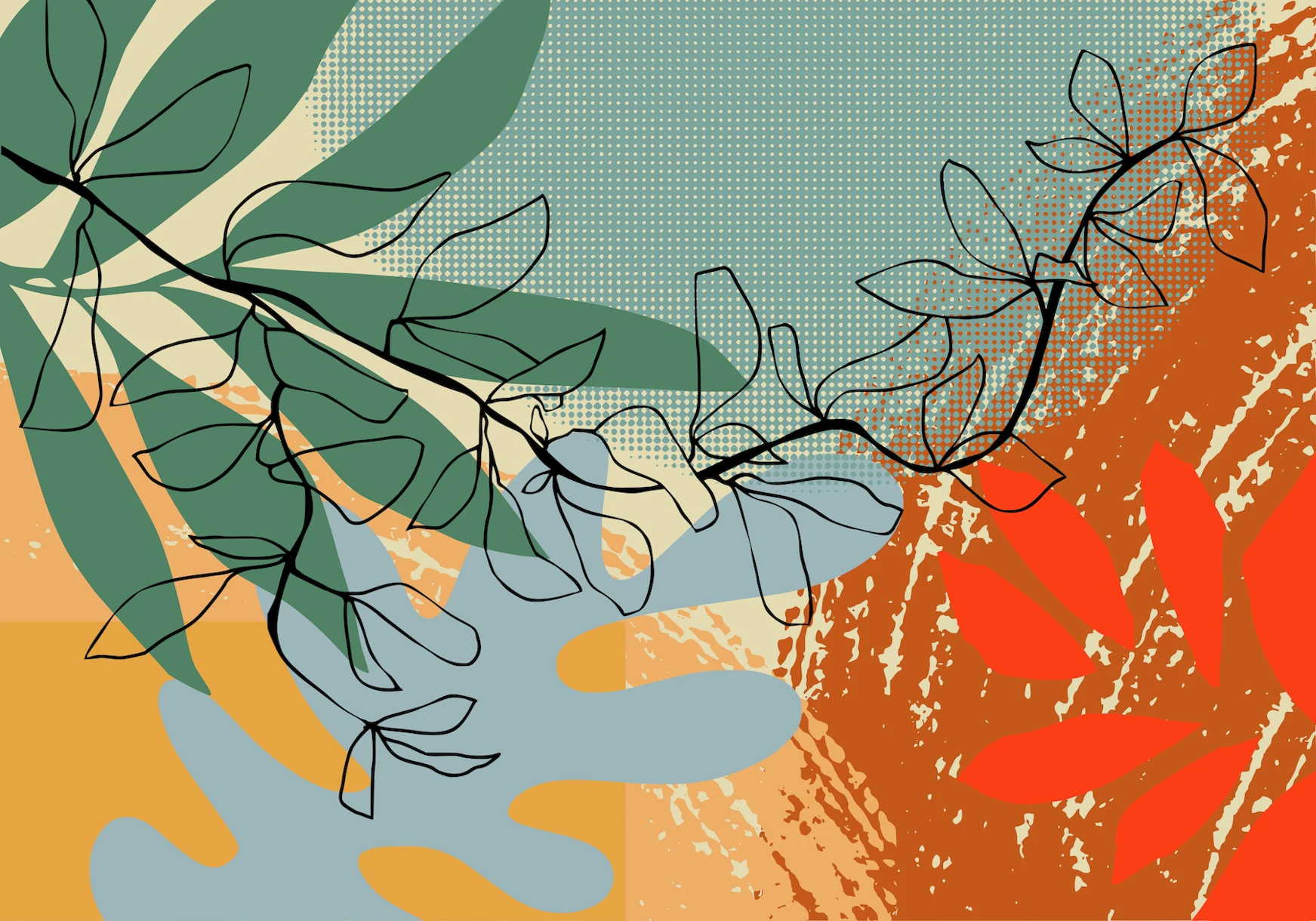 Abstract branch close up wallpaper - Happywall