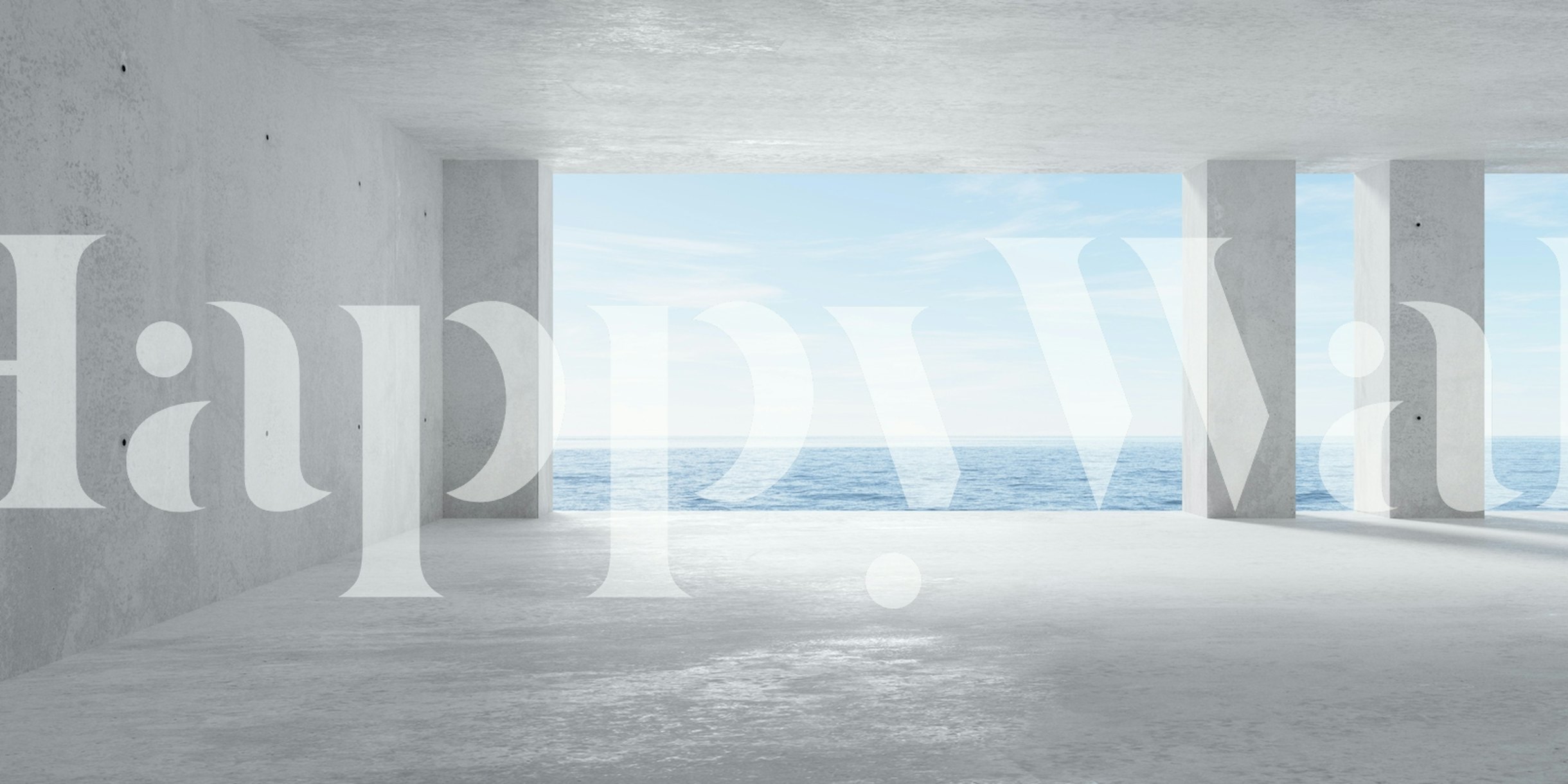 Concrete and ocean wallpaper - Happywall