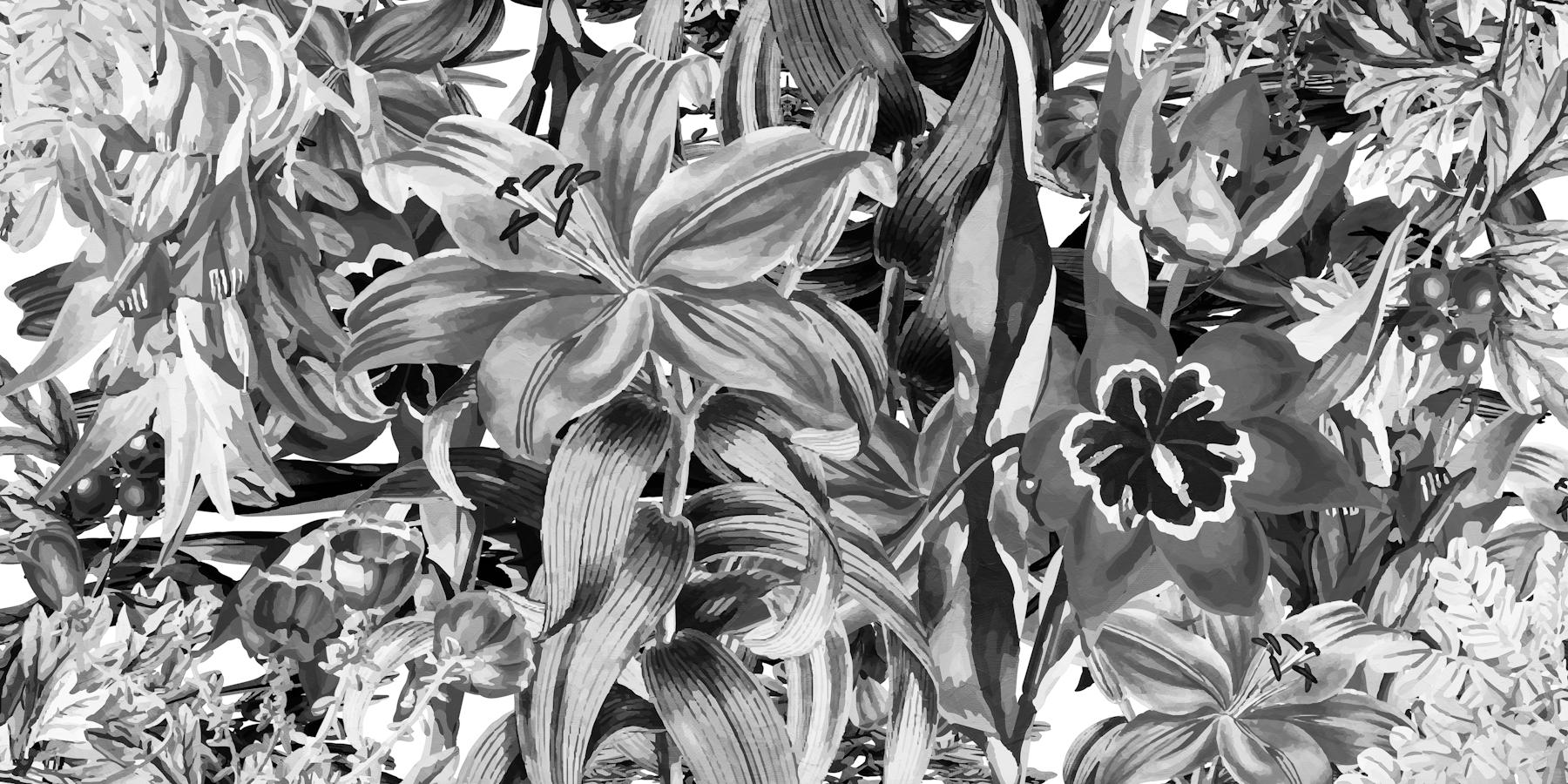 Buy Floral Orange Gray Wallpaper | Happywall