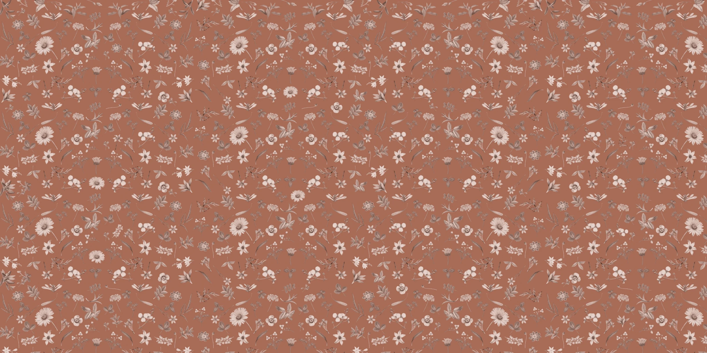 Pattern Floral Brown wallpaper - Free shipping | Happywall