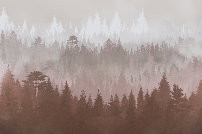 Brown Forest Wallpaper for Bedroom Decor