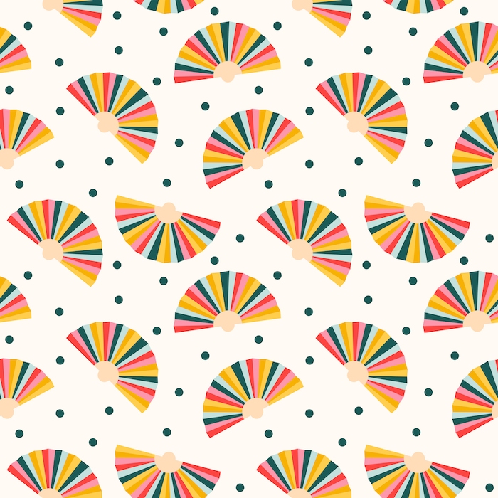 Hand Fans Colorful Wallpaper - Happywall