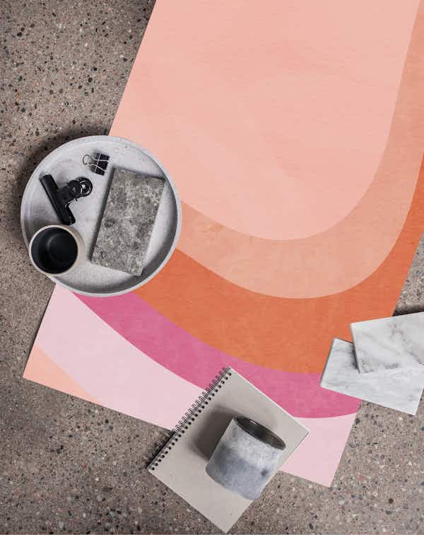 Modern spring swirls 70s wallpaper - Free shipping | Happywall