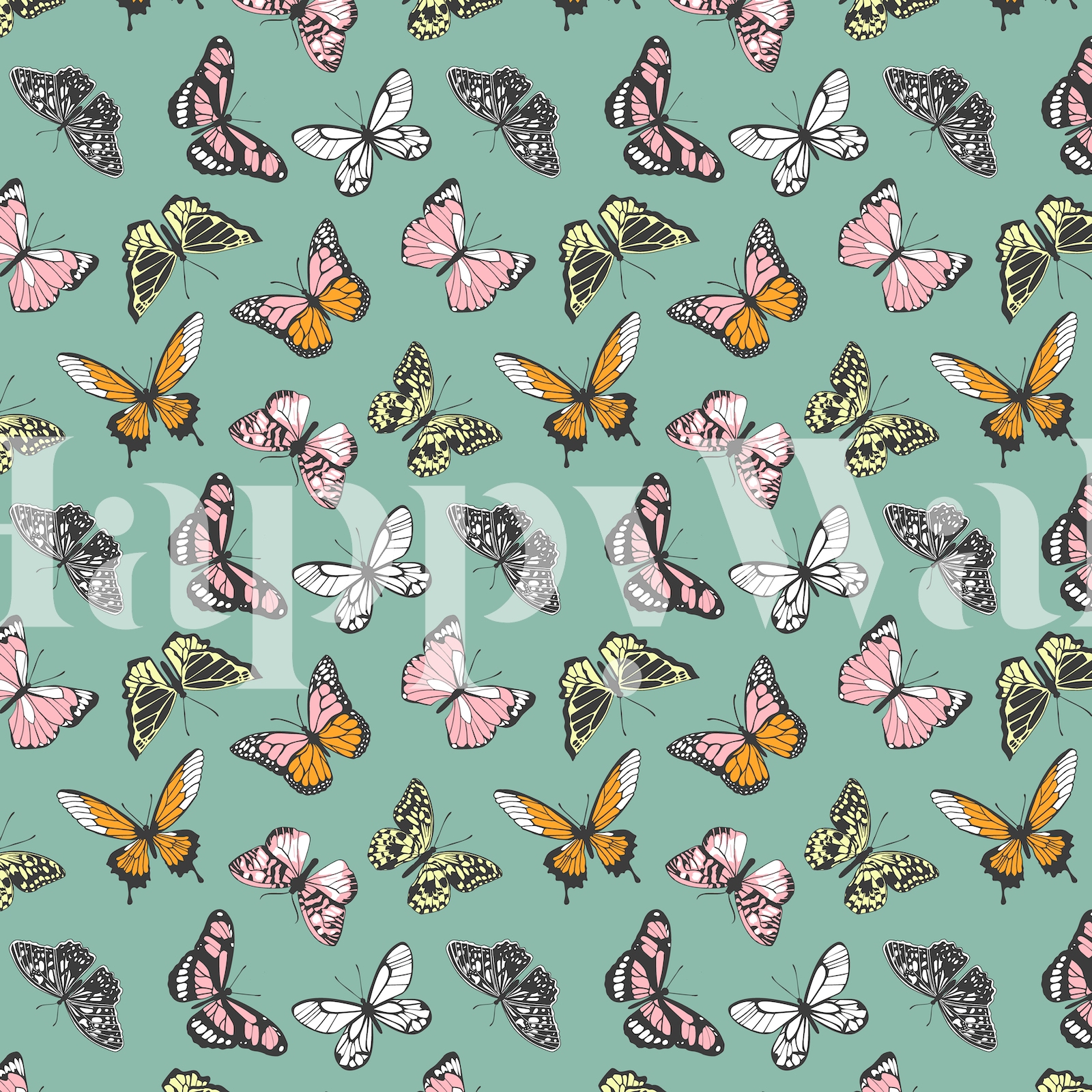 Teal Butterfly Wallpaper for Kids Room