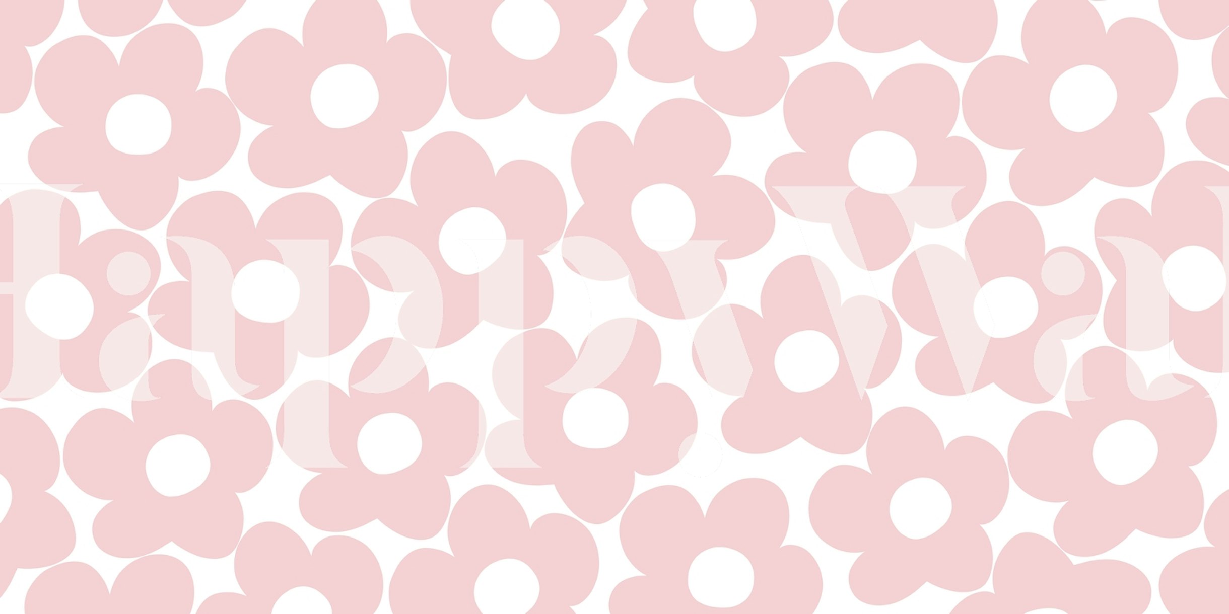 Buy Blush Pink Retro Daisies 1 Wallpaper - Happywall