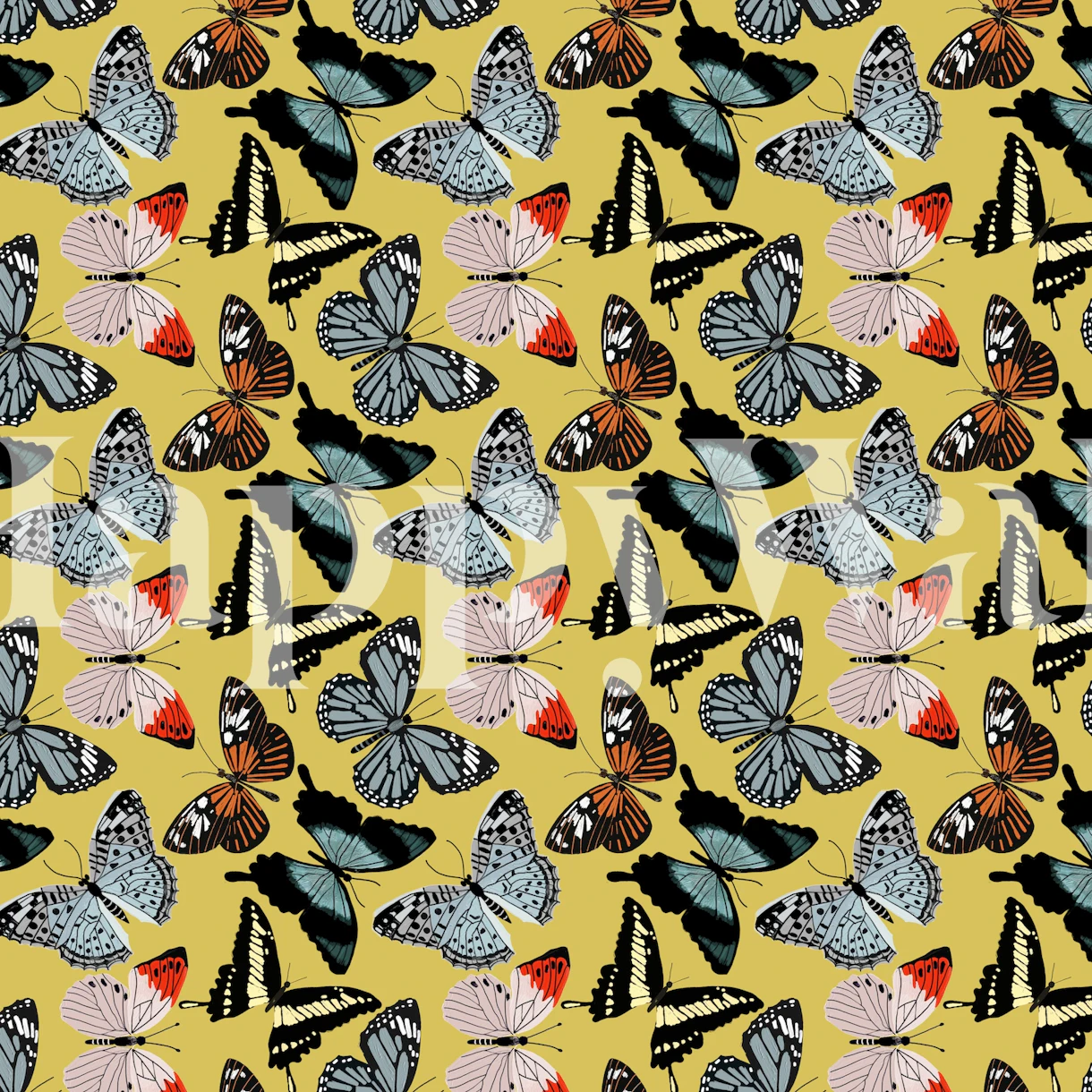Boho Butterflies wallpaper - Happywall