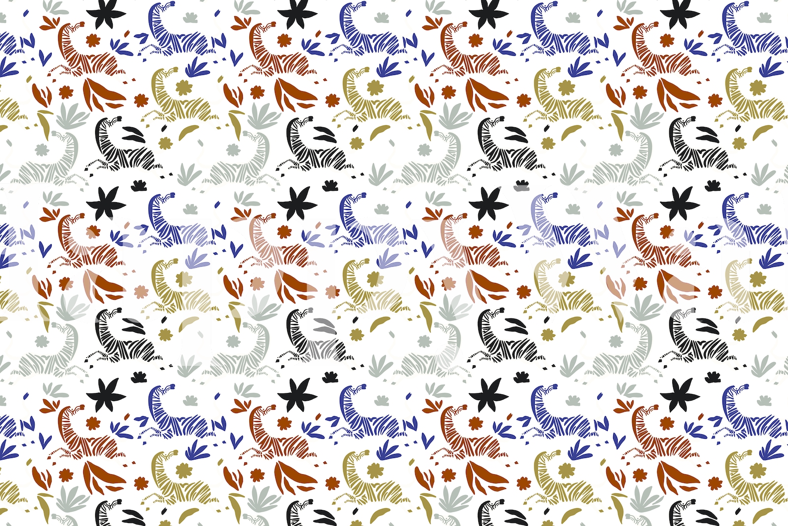 Herd of Colorful Zebras B3 Wallpaper | Happywall