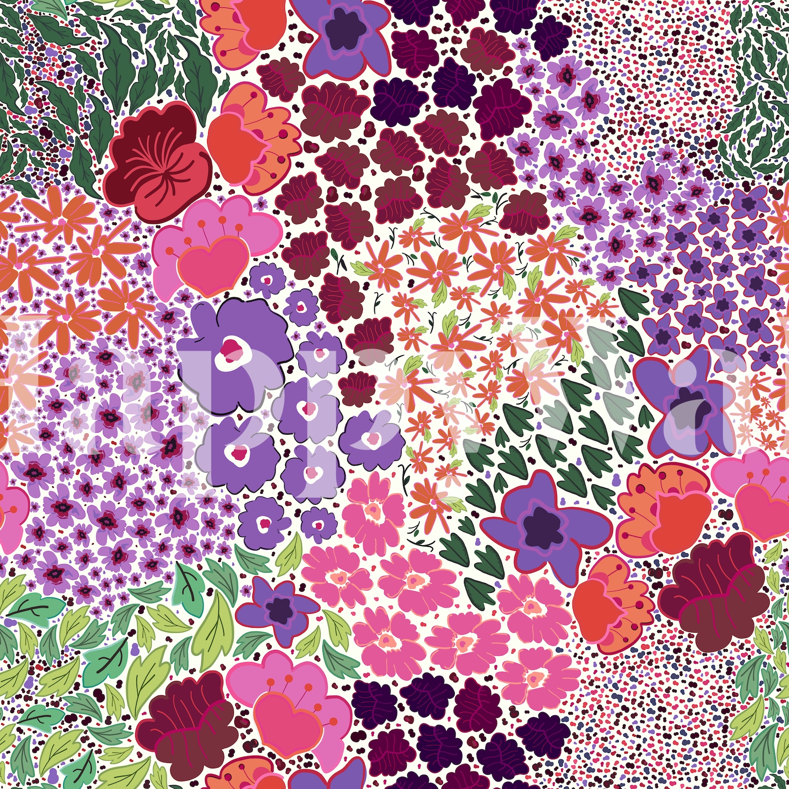 Vibrant Floral Peel and Stick Wallpaper