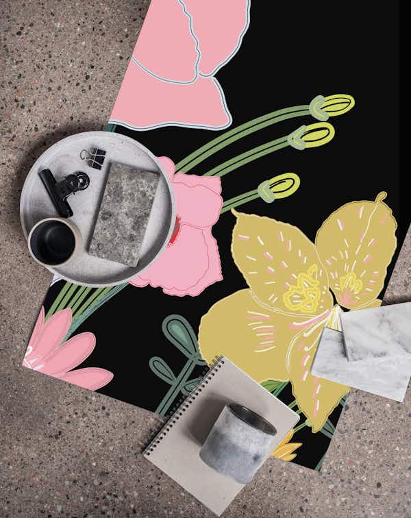 Garden border design dark wallpaper - Free shipping | Happywall