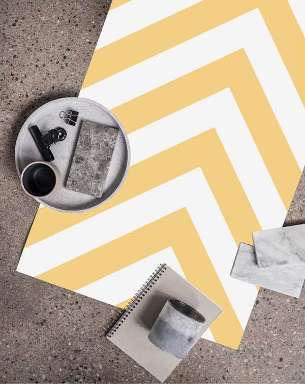 Mustard white chevron pattern wallpaper - Happywall