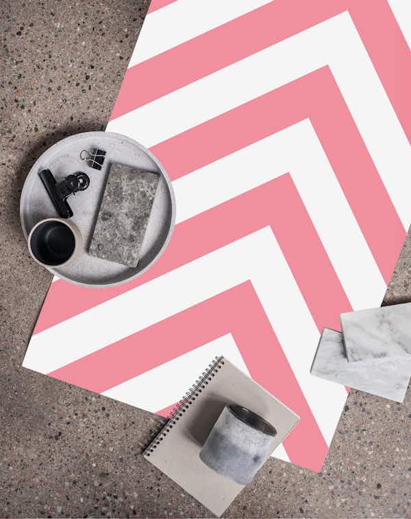 Pink and White Chevron Art Wallpaper | Happywall