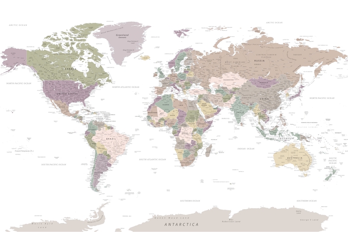 Vintage World Map Wallpaper for Home Decor