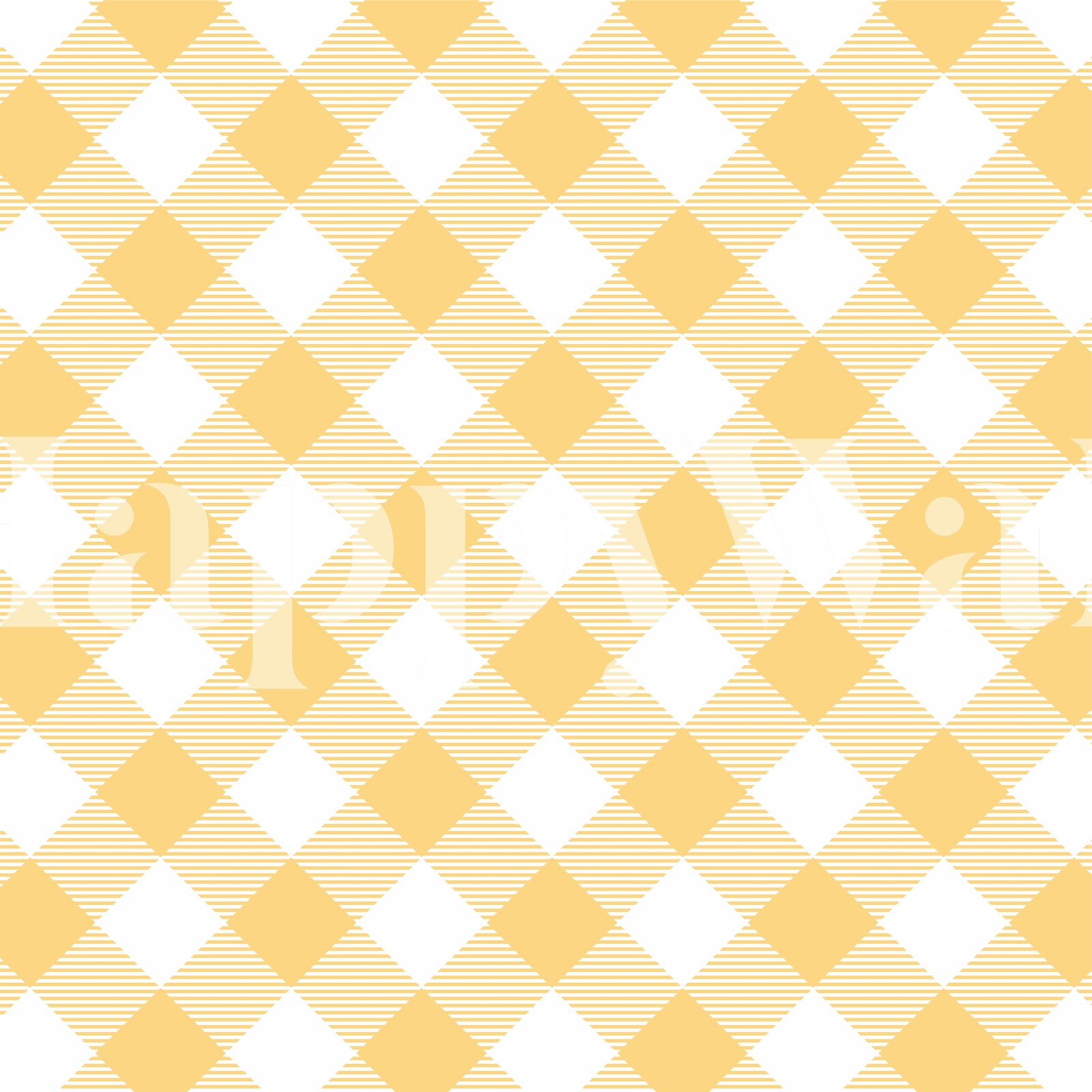 Saffron Yellow Checked Pattern Wallpaper