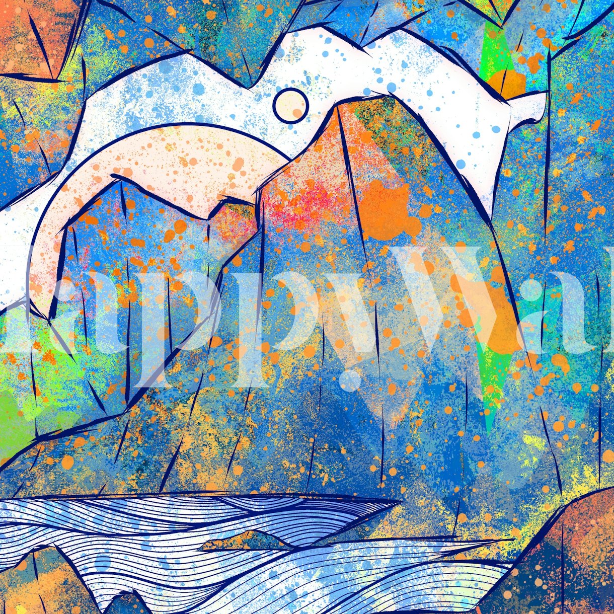 Ocean space cliffs wallpaper - Happywall