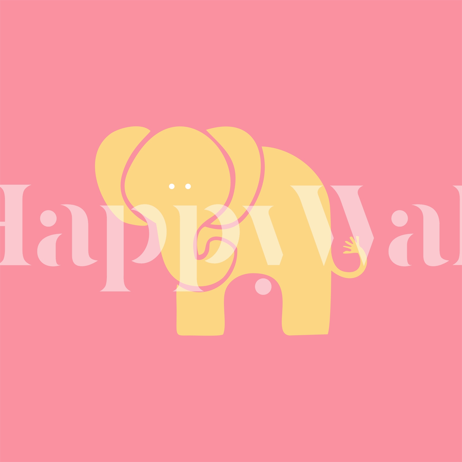 Girl Kids Room Yellow Elephant Wallpaper | Happywall