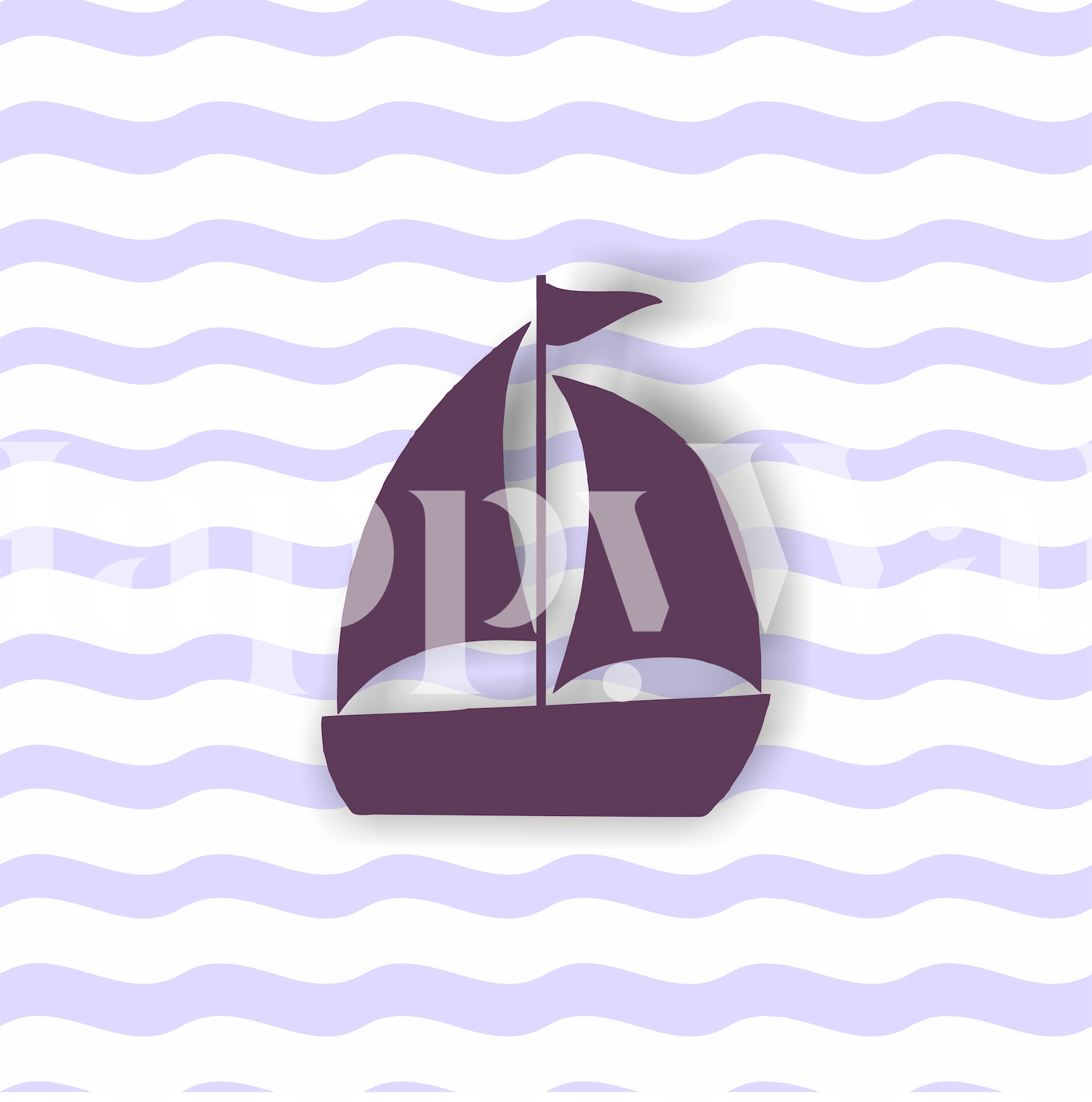 Pastel Violet Boat waves wallpaper | Happywall