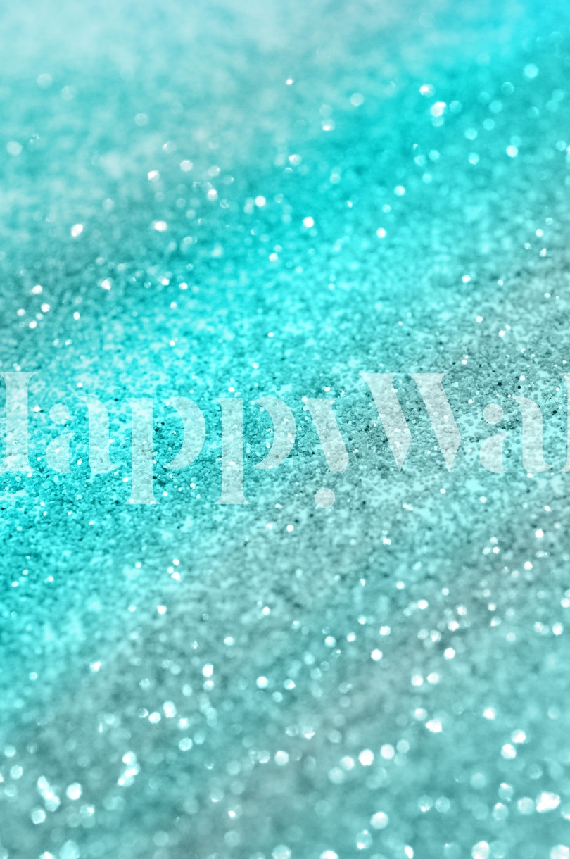 Aqua Teal Ocean Glitter Wallpaper | Happywall