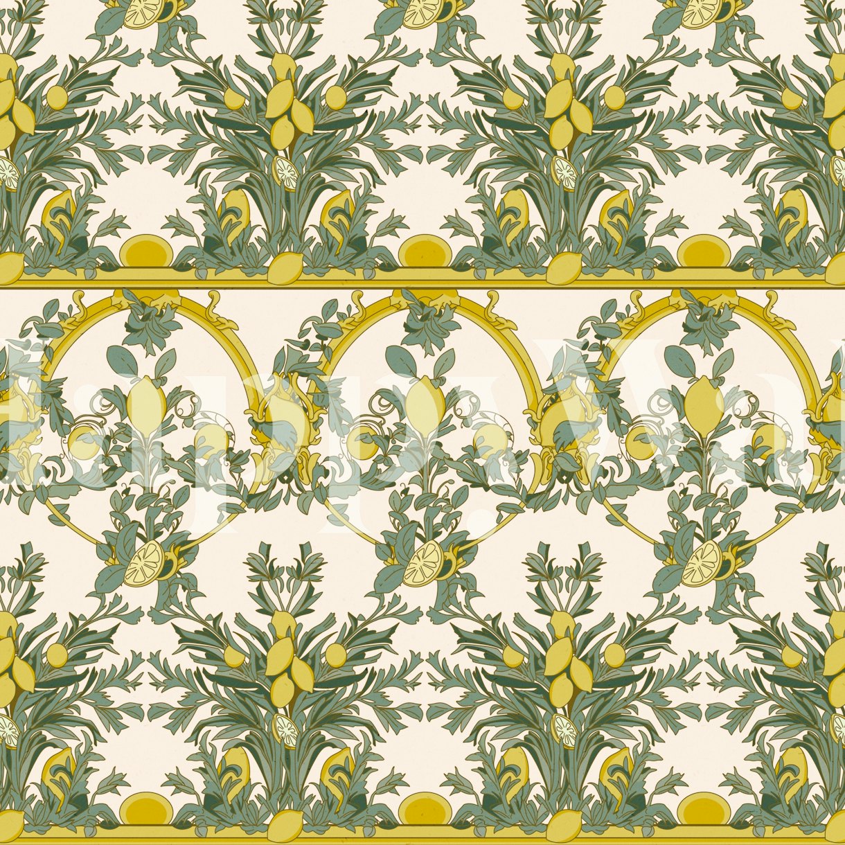 Italian Grotesque with Lemons wallpaper - Free shipping | Happywall