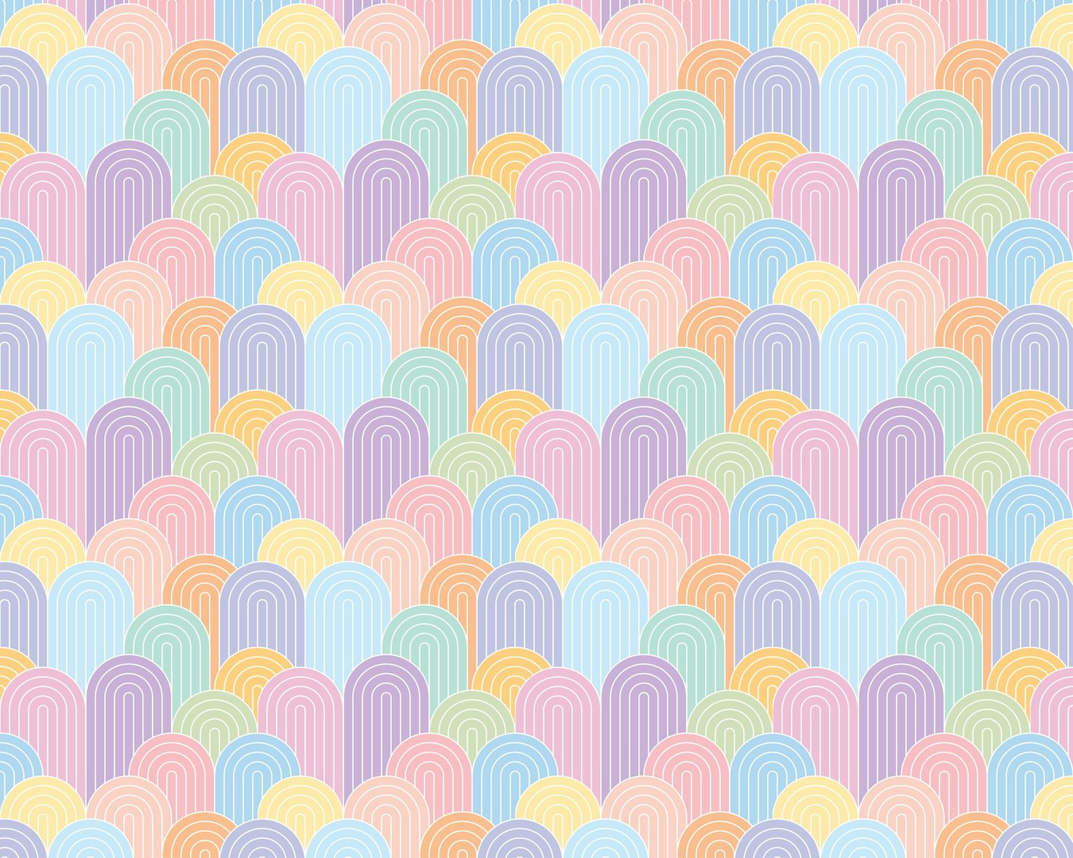 Bright Pastel Rainbows Wallpaper | Order Online at Happywall