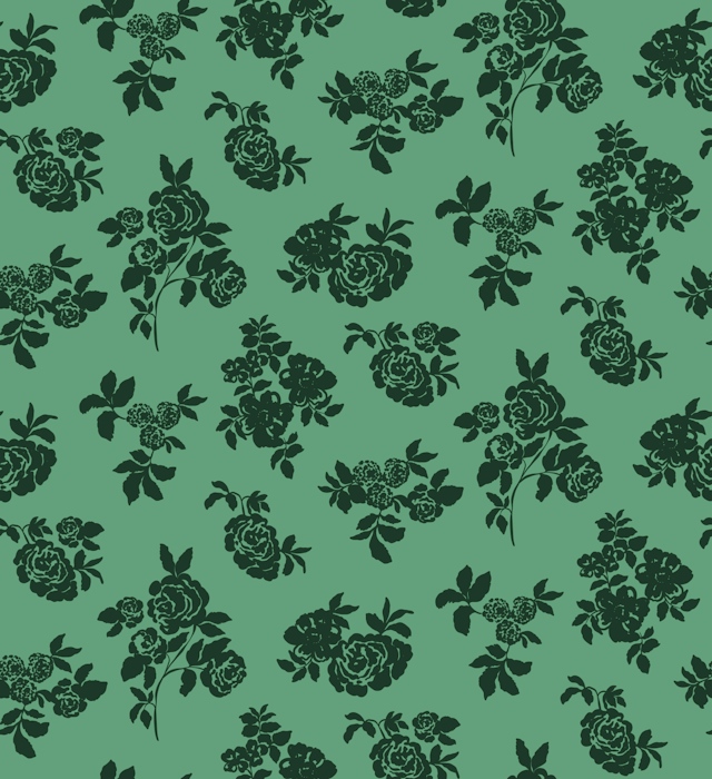 Green Floral Vintage Wallpaper Design
