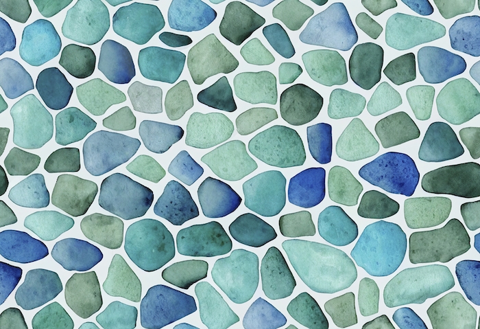 Ocean-Inspired Pebble Watercolor Wallpaper