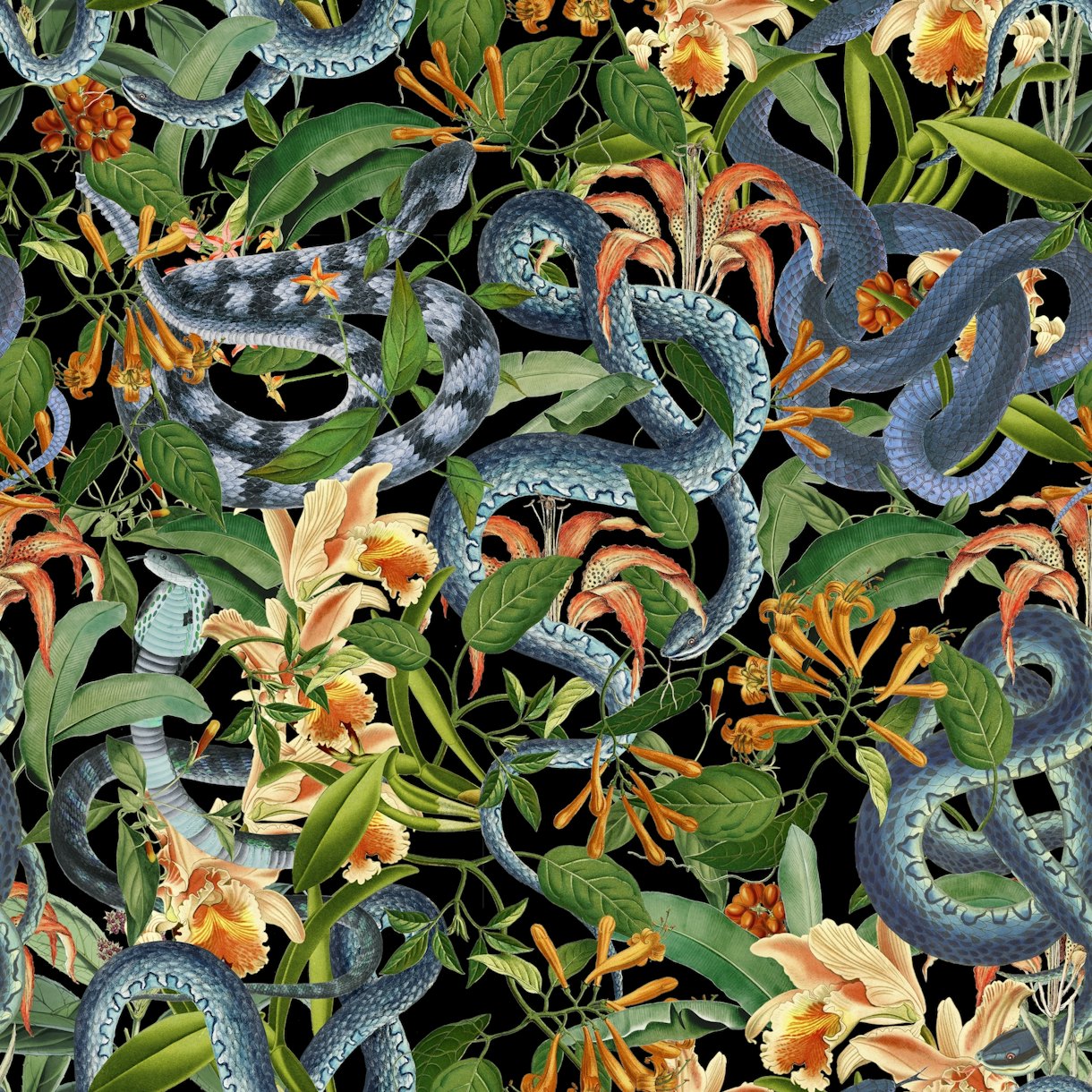 Snake Jungle wallpaper - Free shipping | Happywall