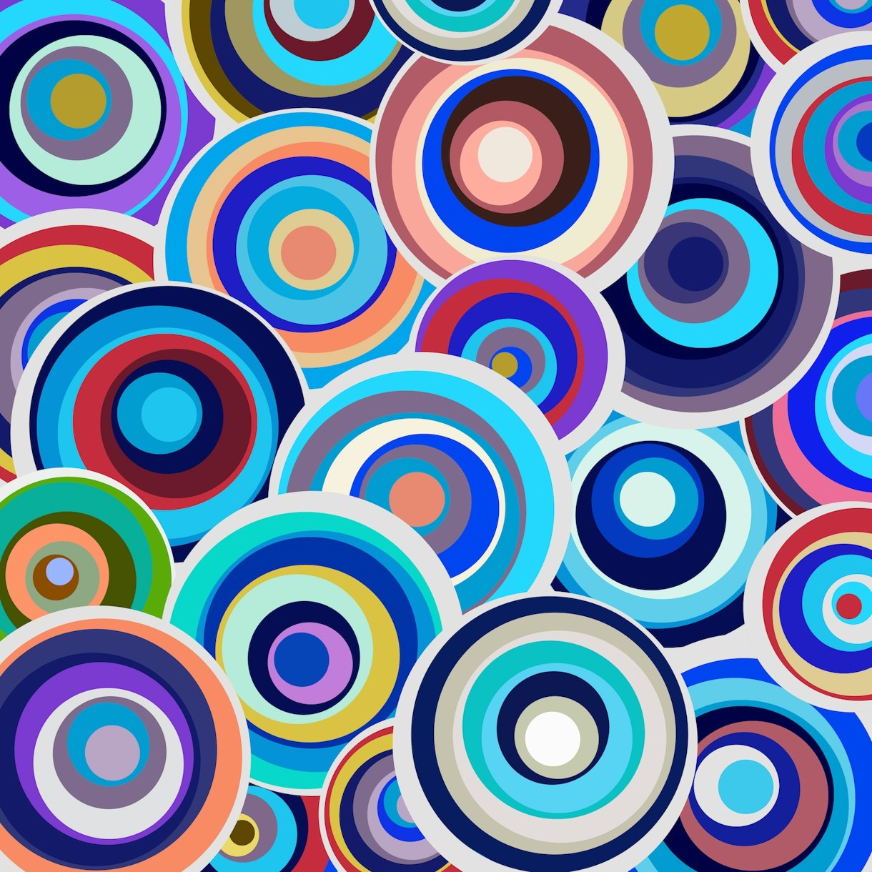 Multiple Circles 7 Wallpaper Free Shipping Happywall 