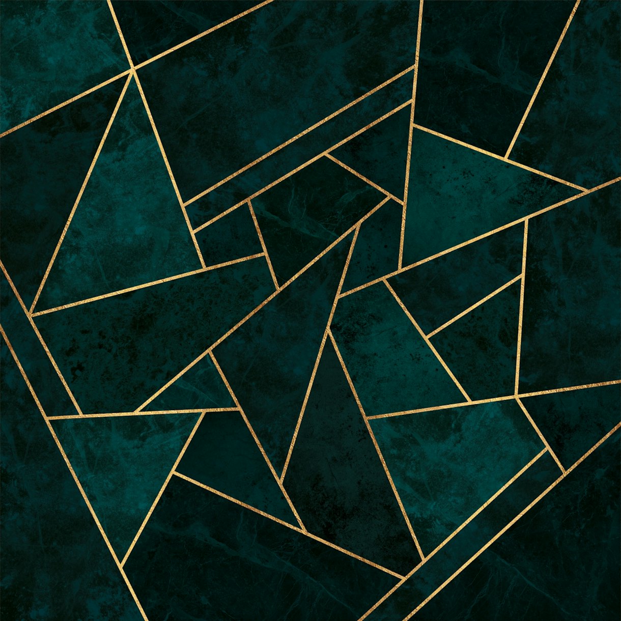 Luxury Deep Teal Stone Mosaic Wallpaper | Happywall