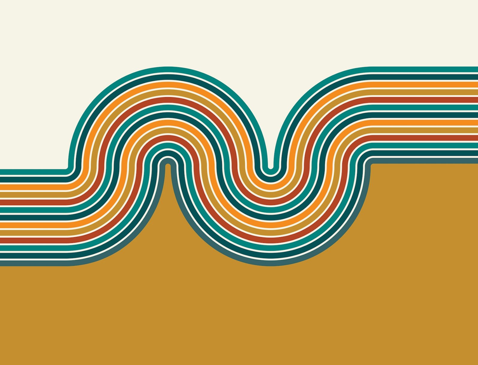 Retro Bright Colours Wallpaper | Happywall