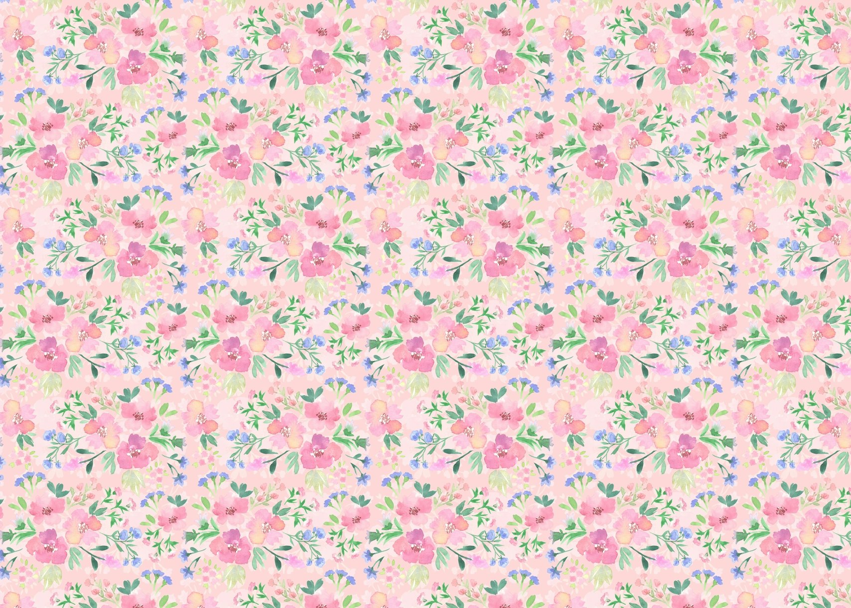 Pink Watercolor Flowers 4 Wallpaper | Happywall