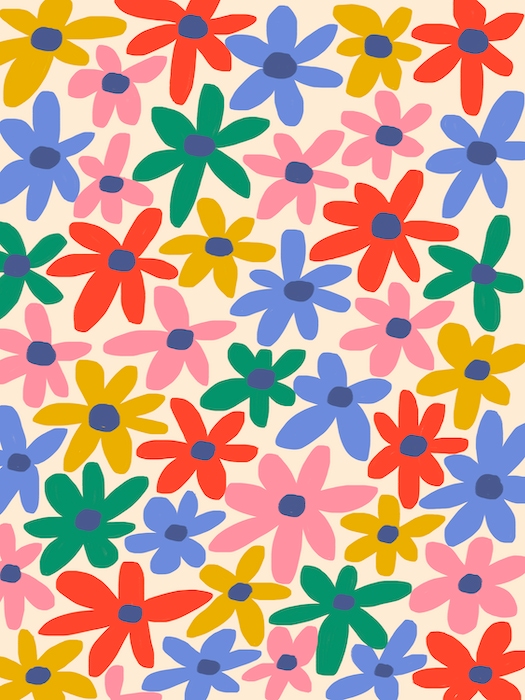 Joyful Flowers Rainbow Wallpaper - Buy Online | Happywall.com