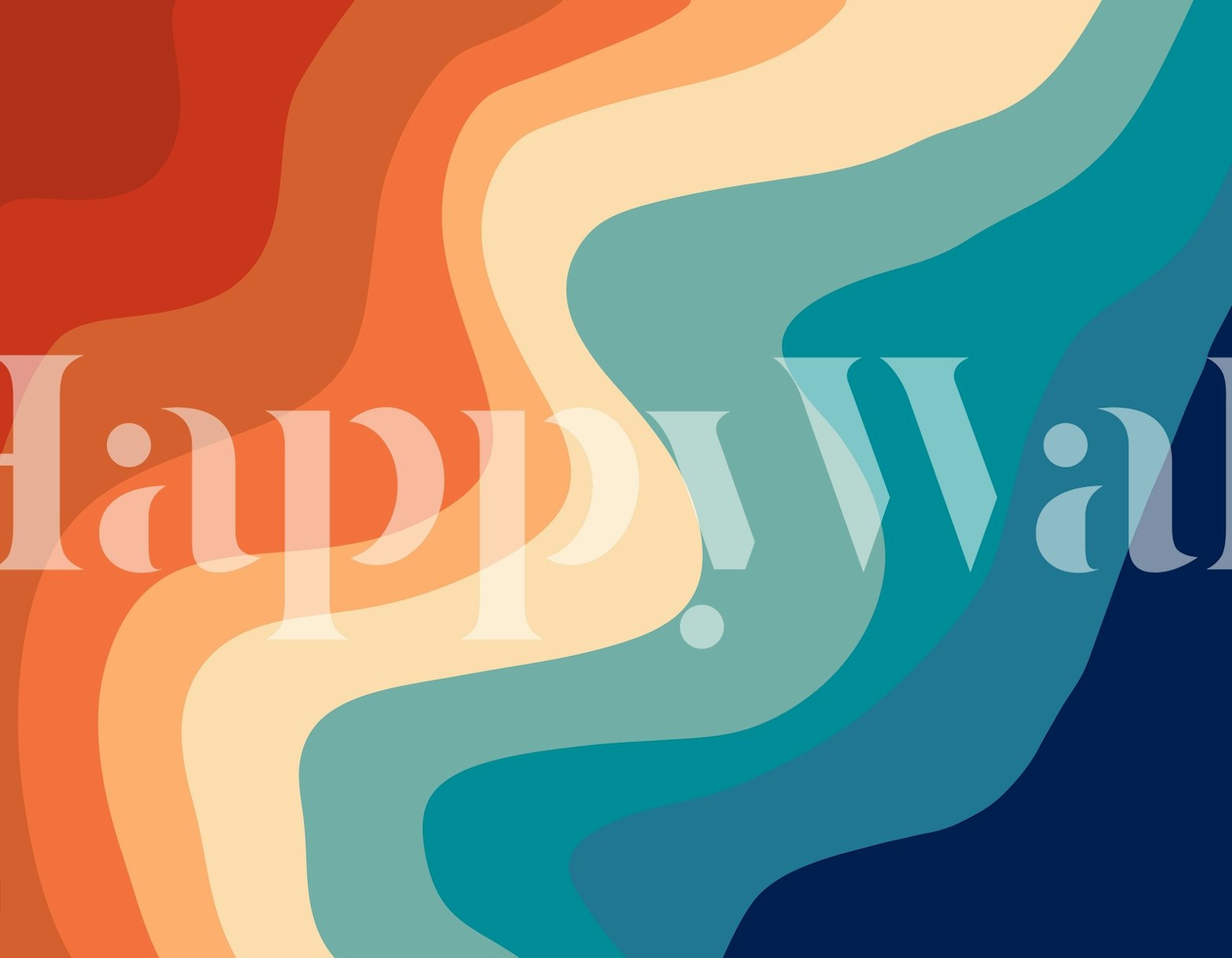 Retro Summer Swirl Wave 1A Wallpaper - Buy Online at Happywall