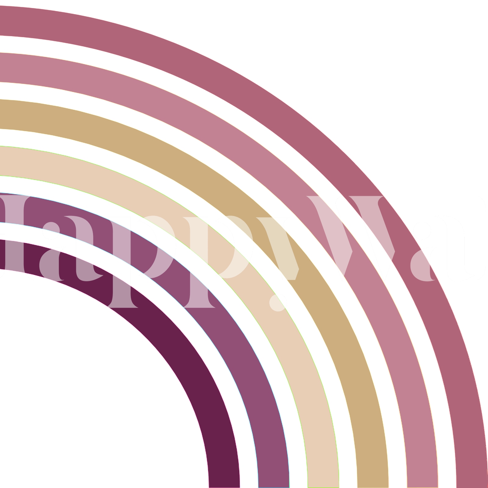 Vintage Half Rainbow Wallpaper