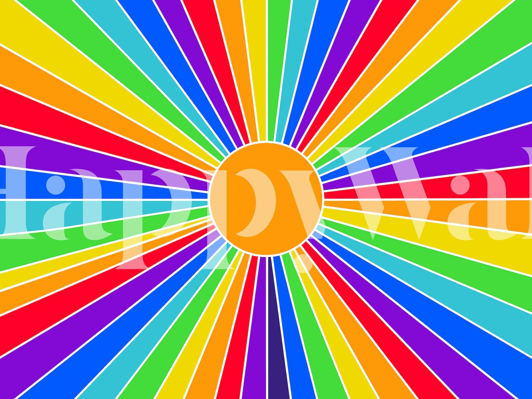 Vintage Sun Rainbow Colors Wallpaper for a Bright and Cheerful Home