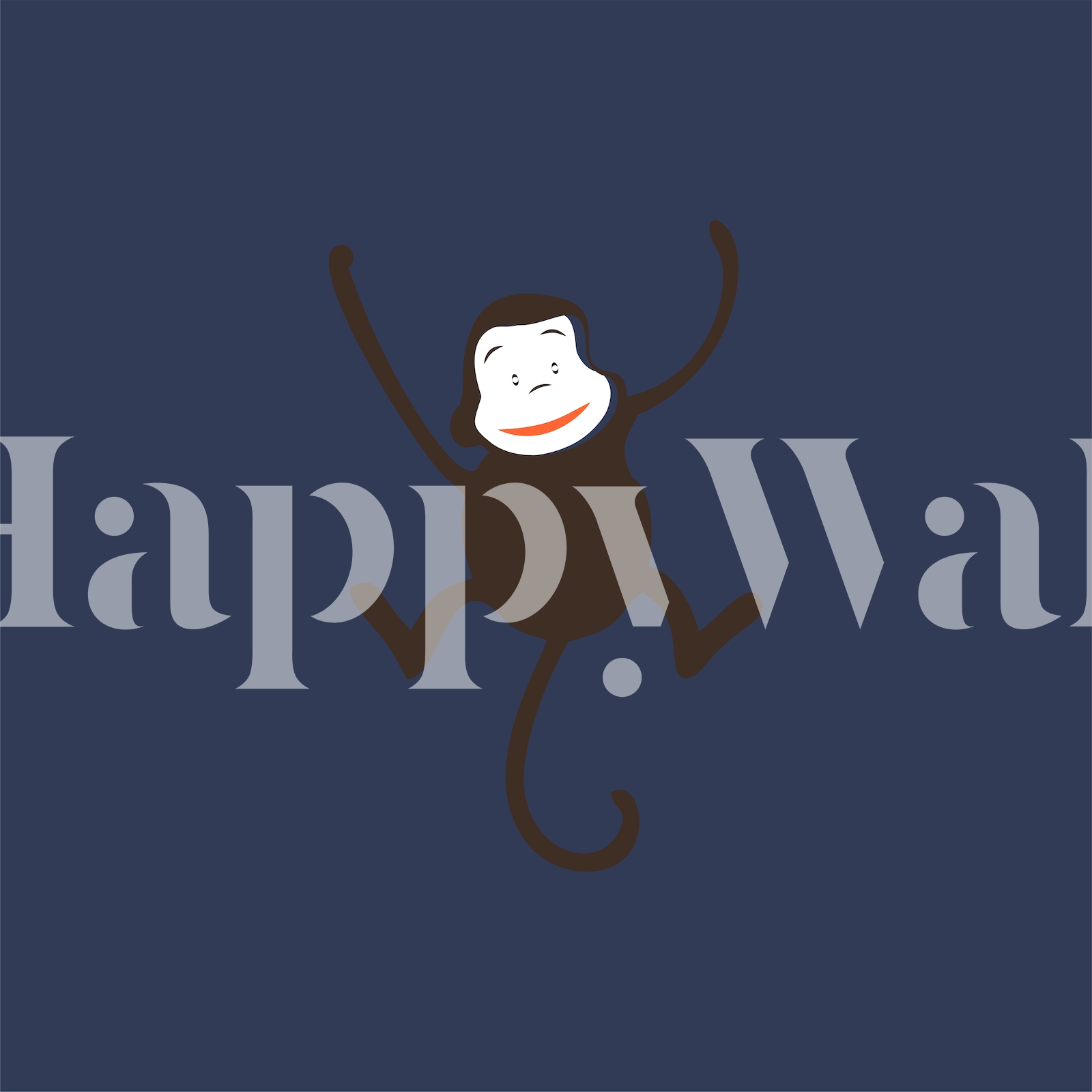 Indigo Blue Monkey Wallpaper for Kids